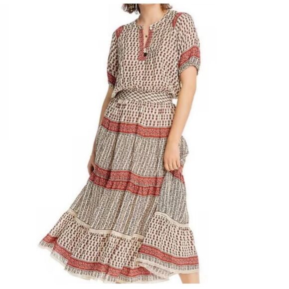 LINI | Dresses | Lini Womens Floral Button Vneck Peasant Maxi Dress ...